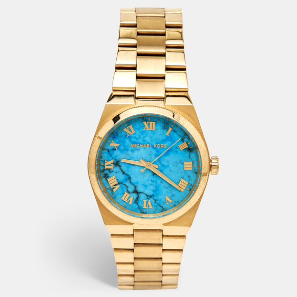 Michael Kors | Accessories | Michael Kors Blue Gold Plated Stainless ...